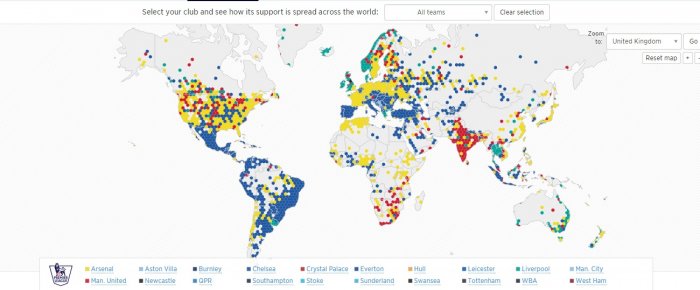 Premier League Twitter Fan Map - Eye of Riyadh
