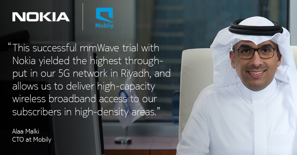 Nokia and Mobily achieve the highest throughput with mmWave in its live ...
