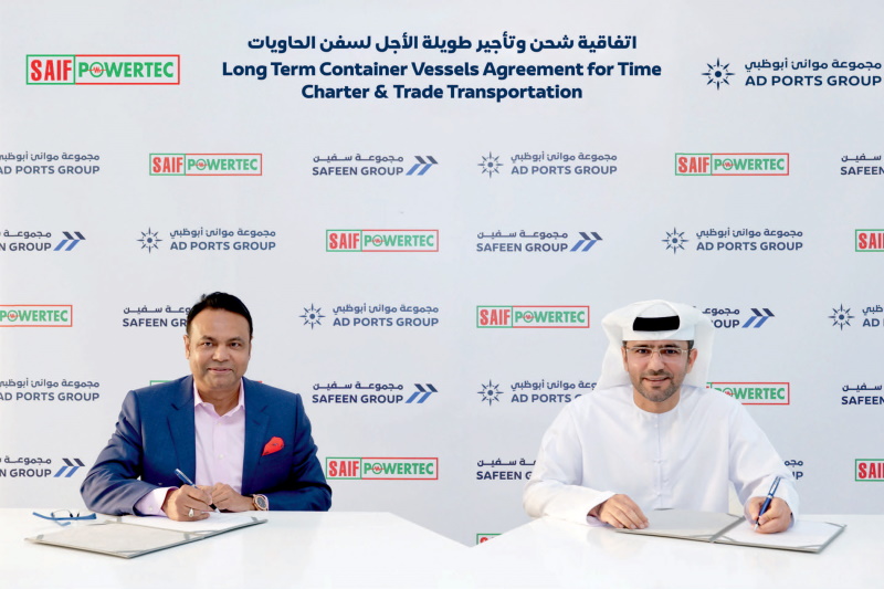 AD Ports Group’s SAFEEN Feeders Signs Long-Term Charter Agreement with Saif Powertec - Eye of Riyadh