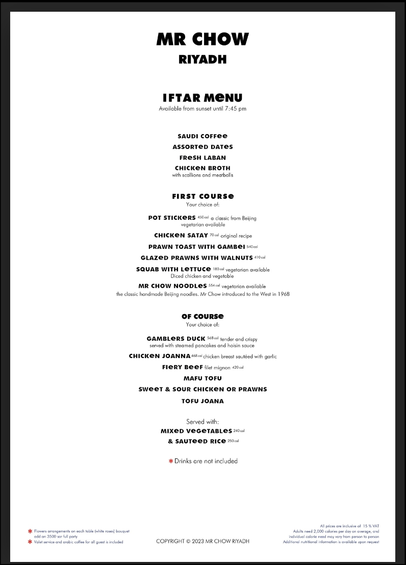 Embrace Togetherness at MR CHOW Riyadh this Ramadan - Eye of Riyadh