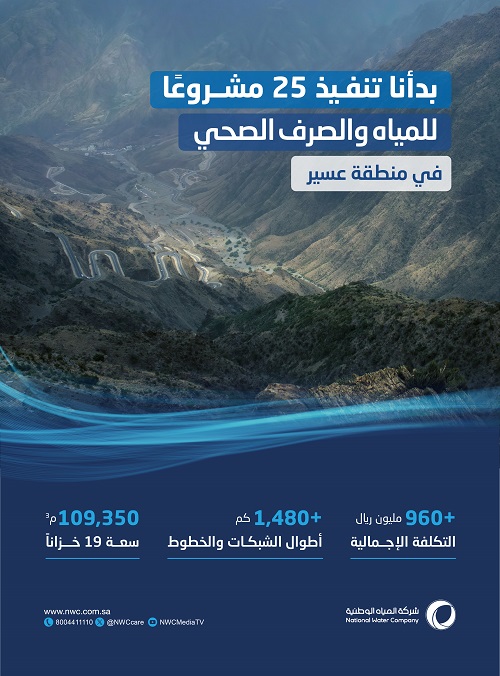 Nwc Starts Implementing 25 Water And Environmental Projects In The Asir